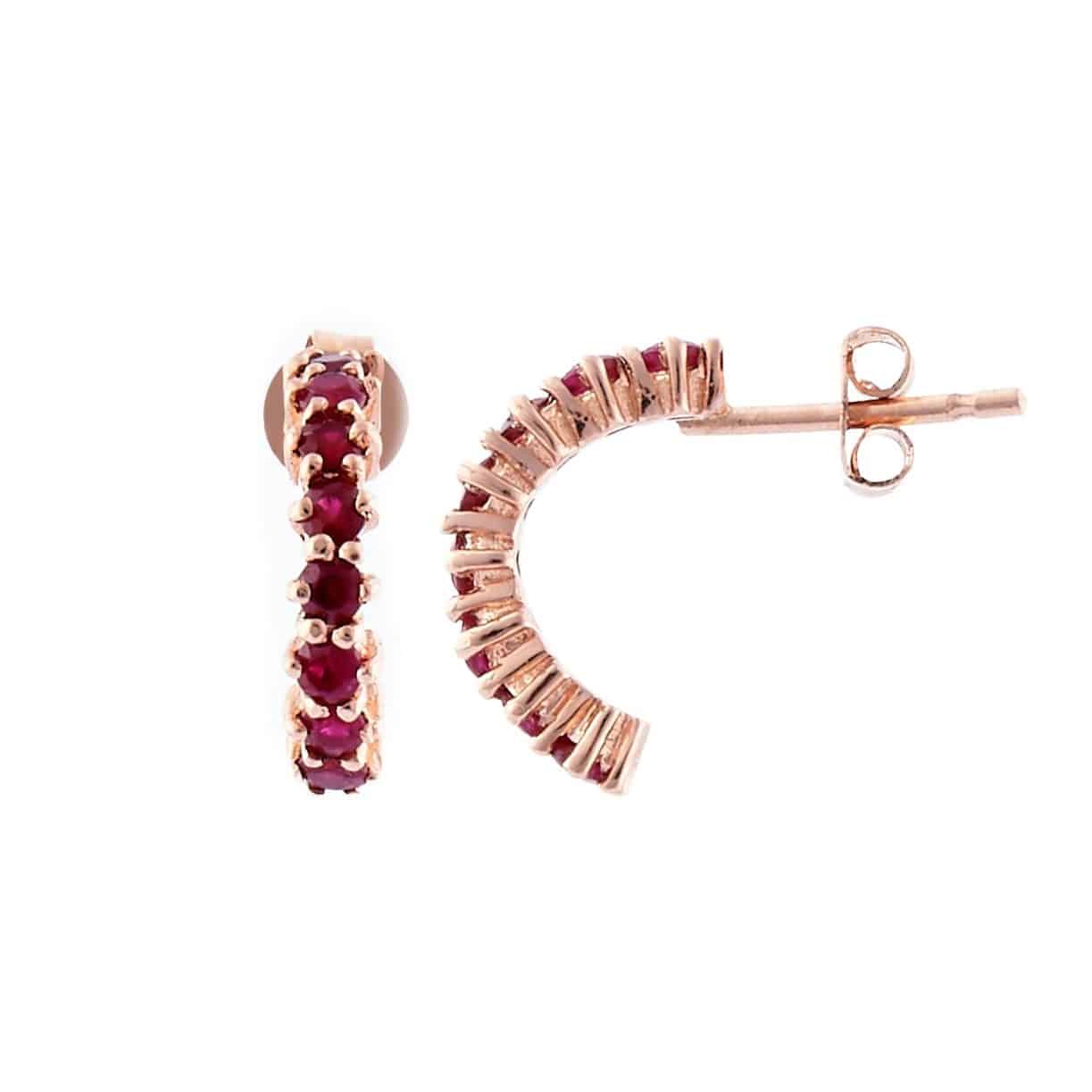 Ruby mini hoops – Rosary Jewelry